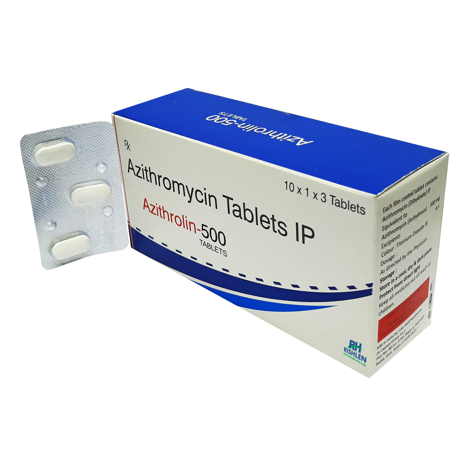 Azithrolin 500mg Tablets | Azithromycin 250/500mg: Rishlen